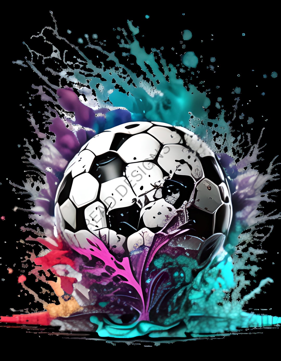 Vibrant Soccer Ball PNG Instant Digital Download for Dynamic Designs - Etsy