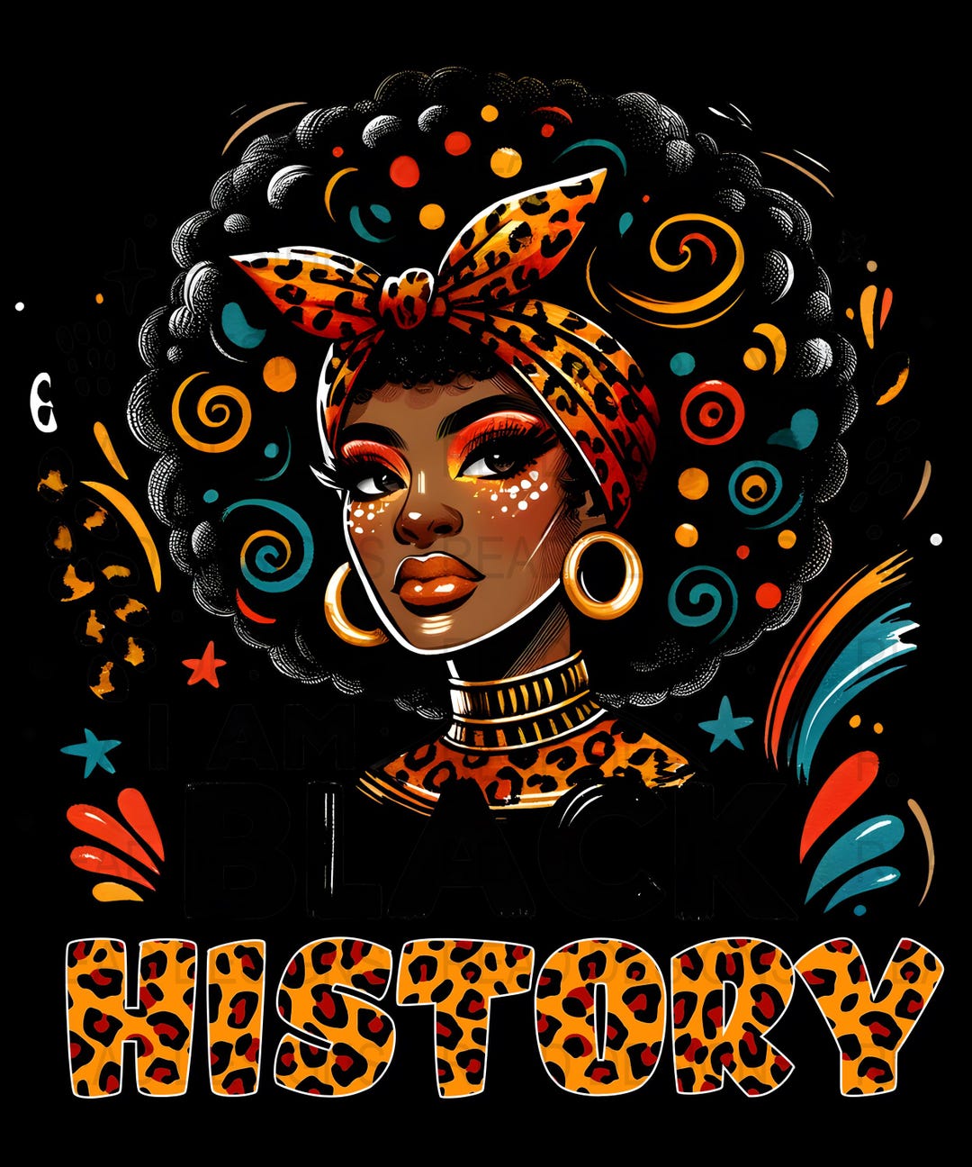I Am Black History Digital Download, Afro Woman PNG Image, Black Pride ...