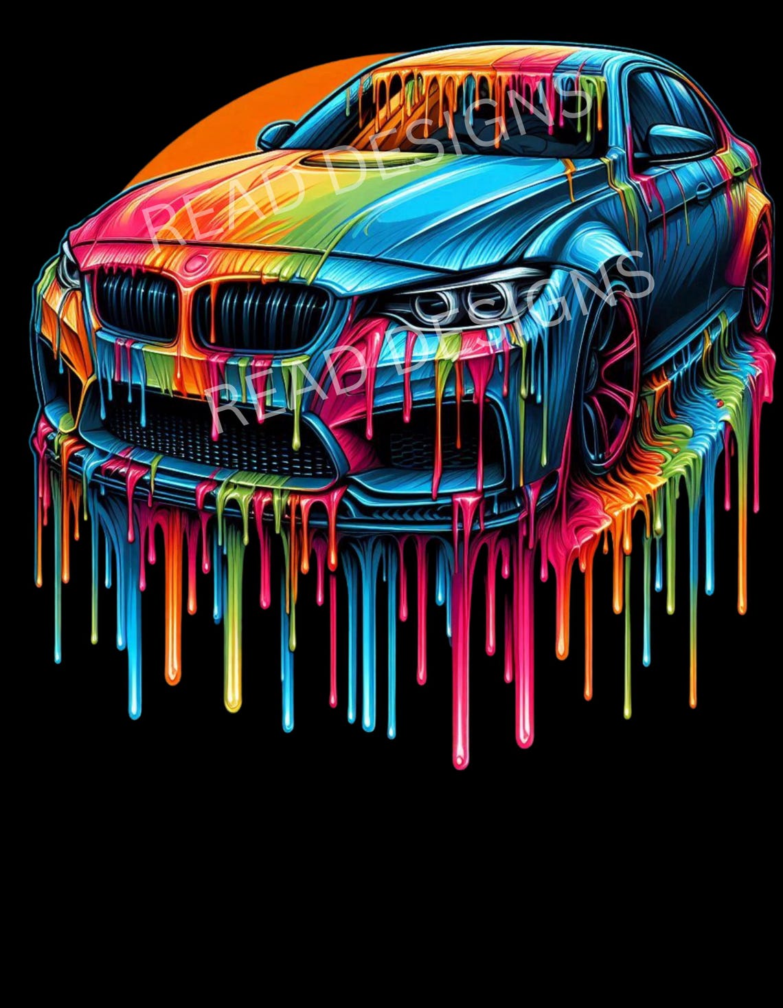 Multicolored BMW PNG – Digital Download, Printable Car Art, Watercolor ...
