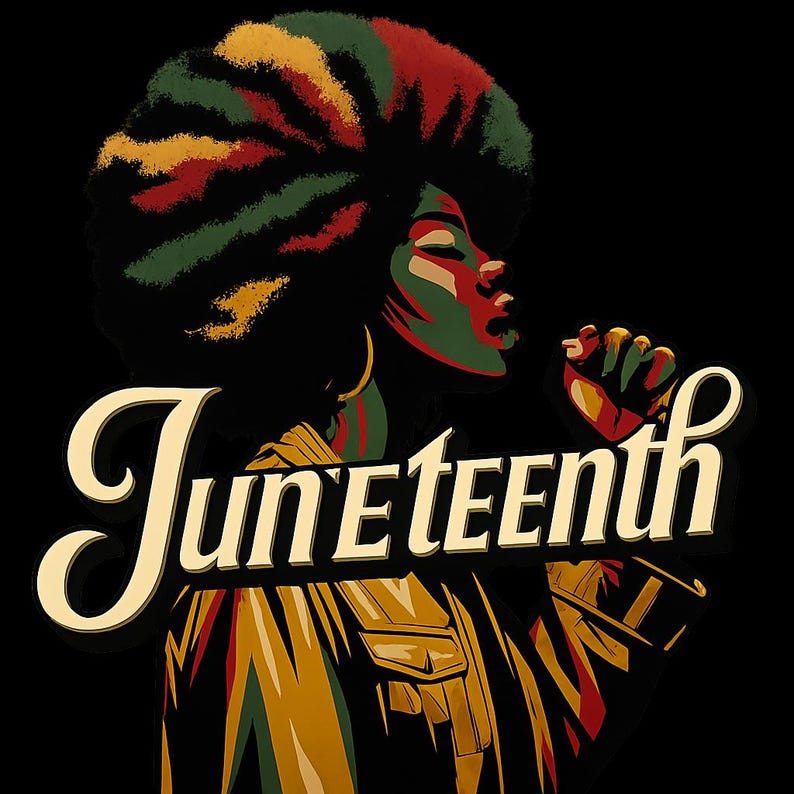 Juneteenth Digital Download, Black Woman PNG, Afro Art, Celebration ...