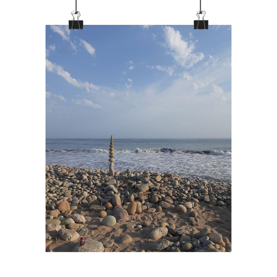 Poster Print, Beach Stack of Rocks Art, Matte Vertical Wall Decor ...