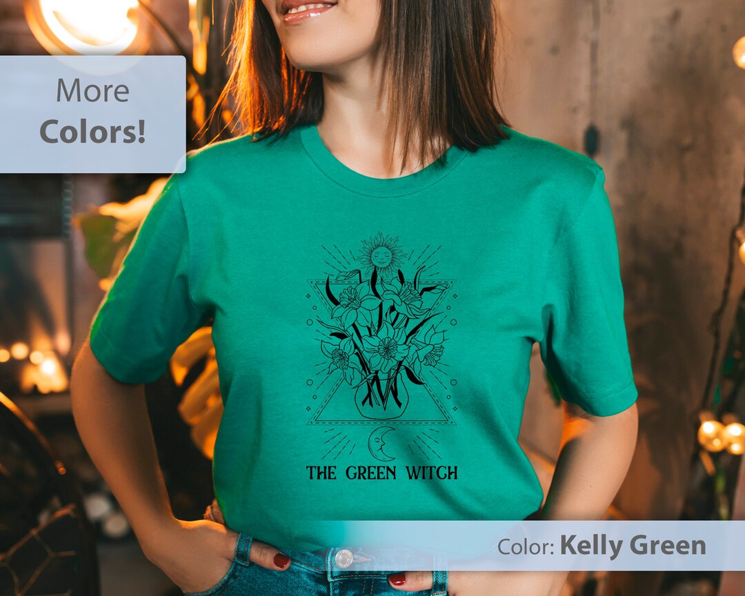 Green Witch Shirt, Wiccan Shirt, Pagan T-shirt, Witch Tarot Card ...