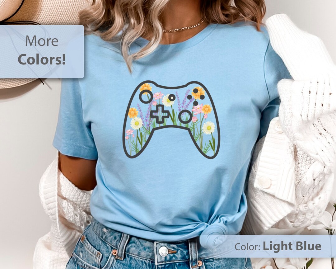 Controller Shirt, Console Gaming Shirt, Gamer Girl Shirt, Flower ...