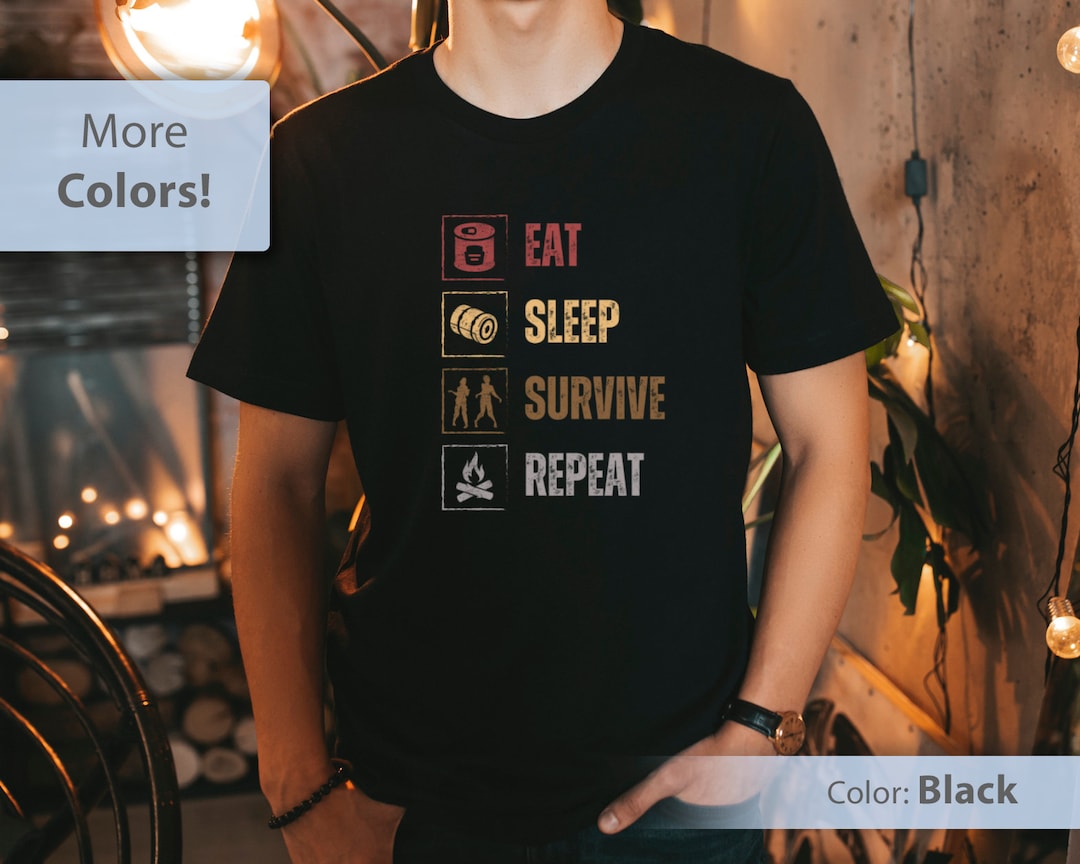 Zombie Apocalypse Tshirt Eat, Sleep, Survive, Repeat, Gifts for Men ...