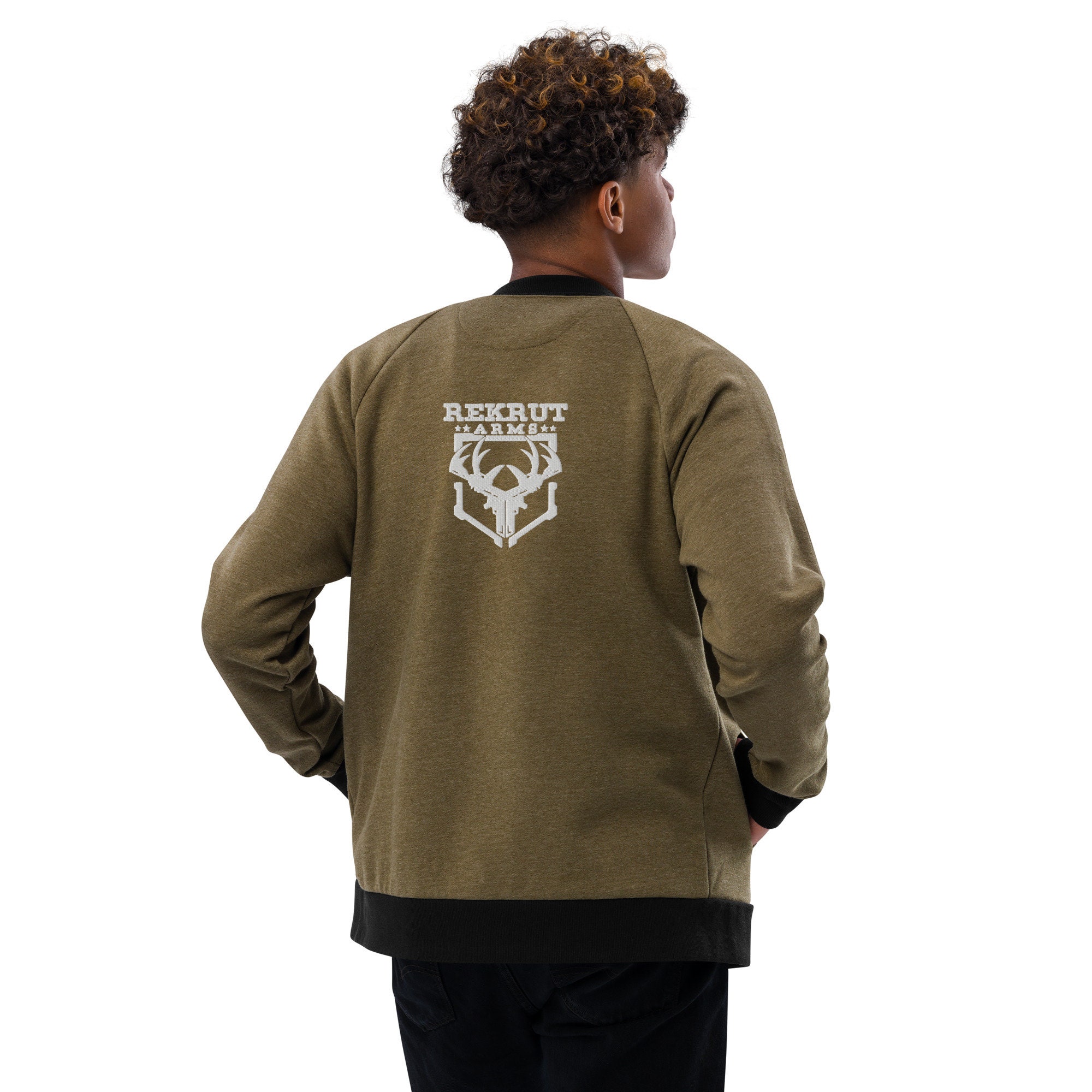 Bomber Jacket With Gun and Stag Logo - Etsy