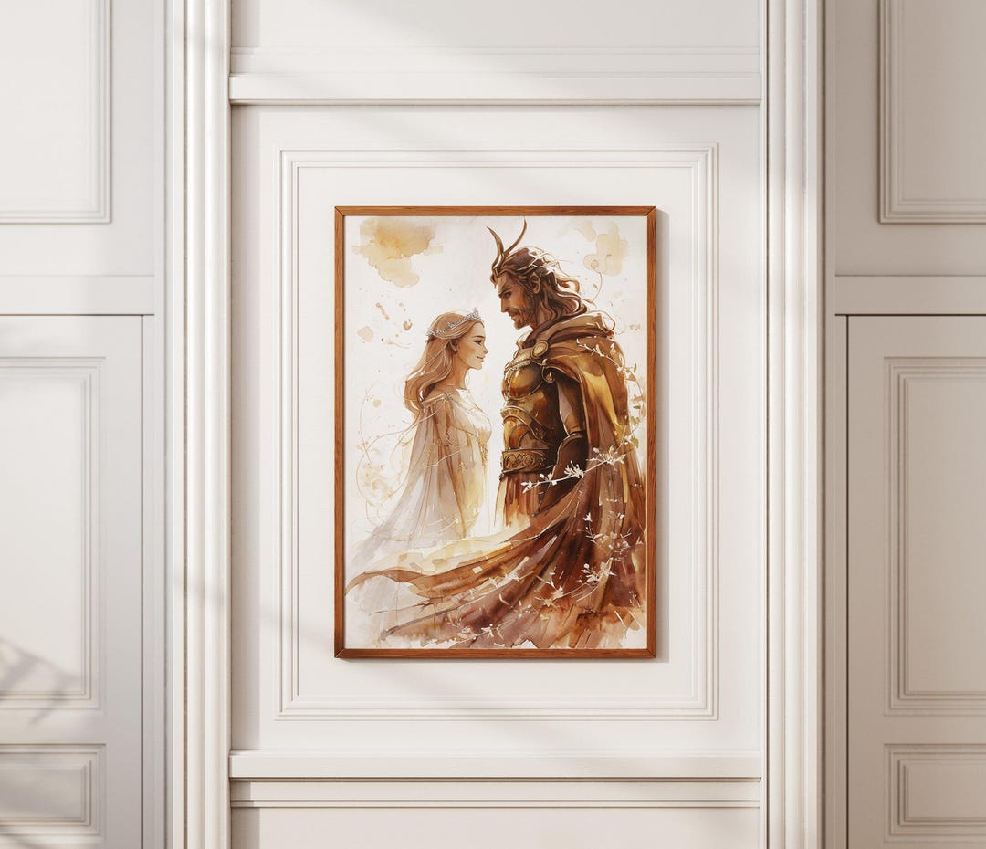 Odin & Frigg Wedding Poster | Norse Deity Fantasy Marriage Artwork ...