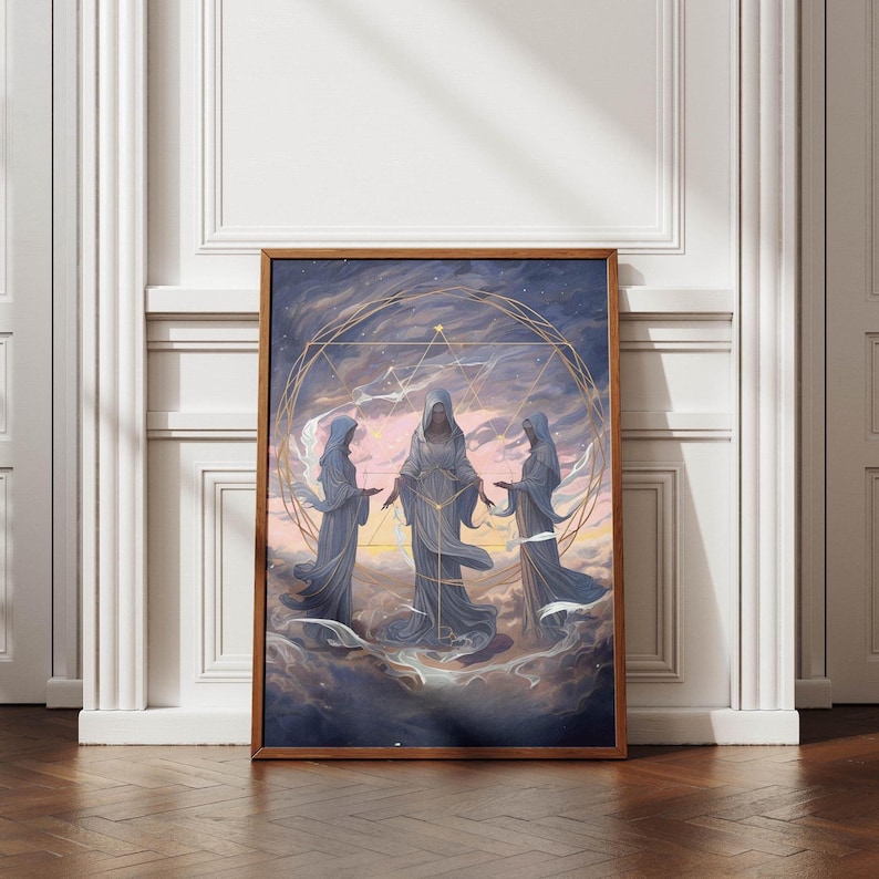 Norns in Smoke Poster | Norse Mythology Norns Print | Mystical Clouds ...