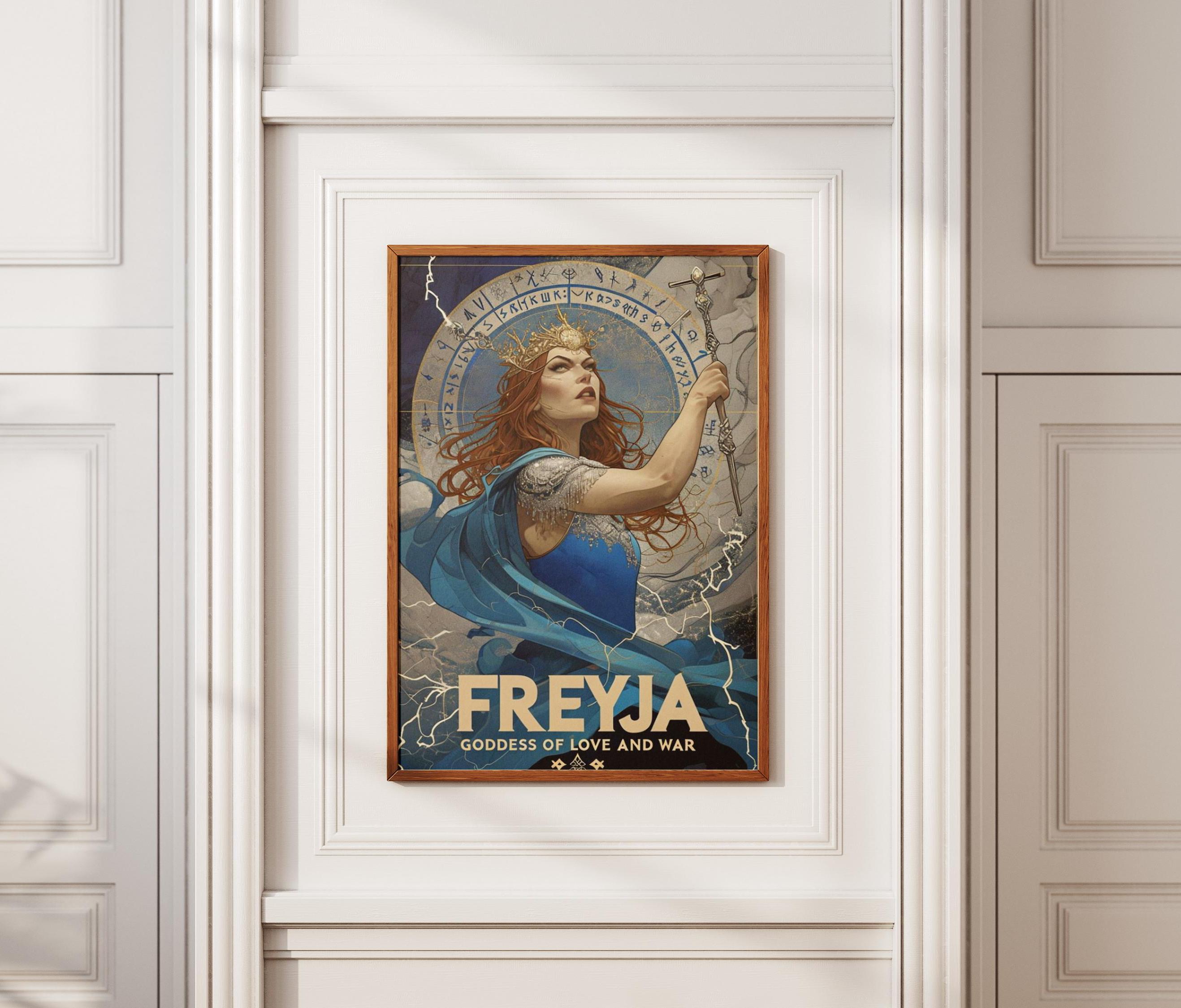 Norse Deity Poster | Norse Goddess Freyja Wall Art | Mystical Goddess ...