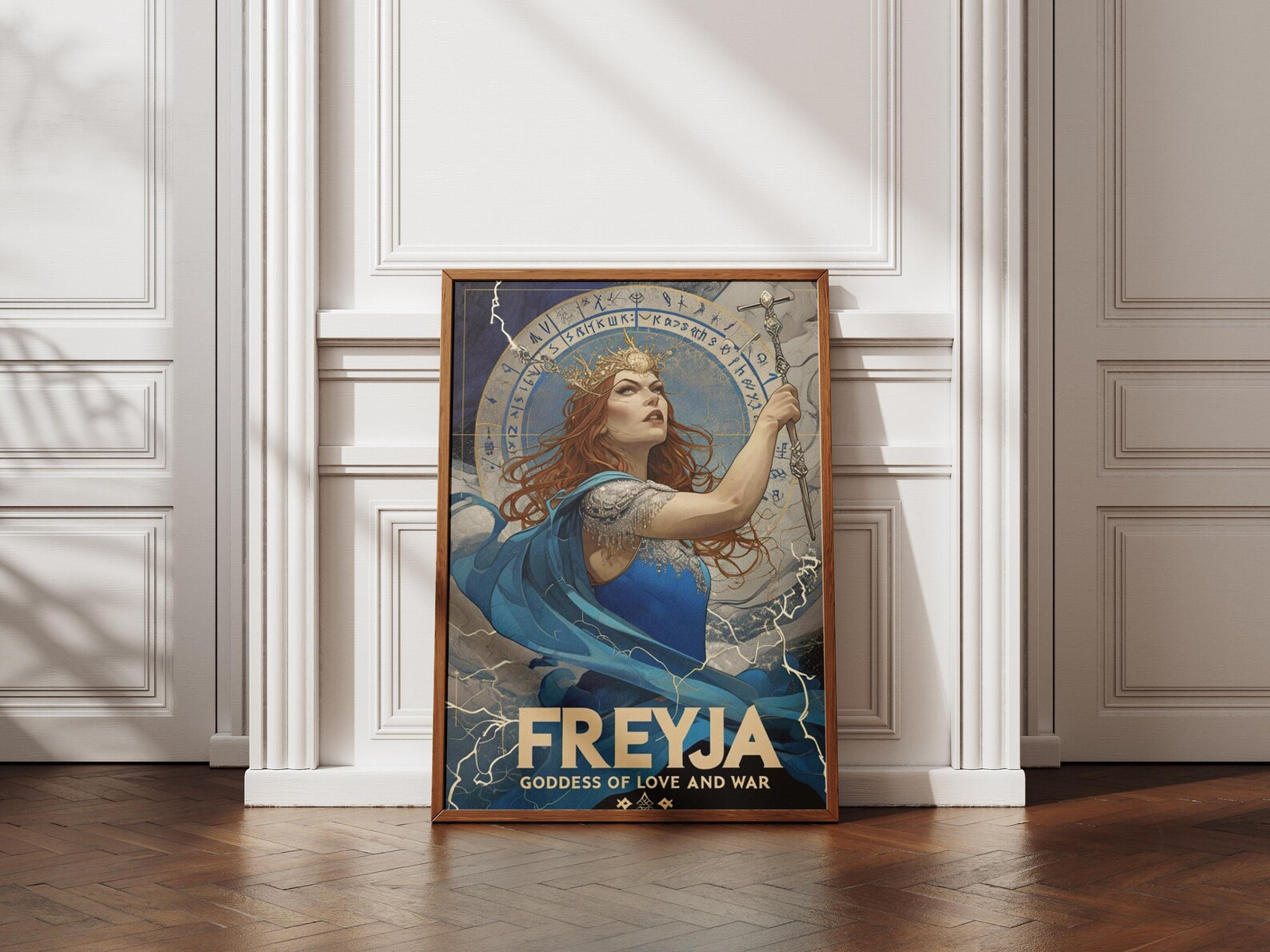Norse Deity Poster | Norse Goddess Freyja Wall Art | Mystical Goddess ...