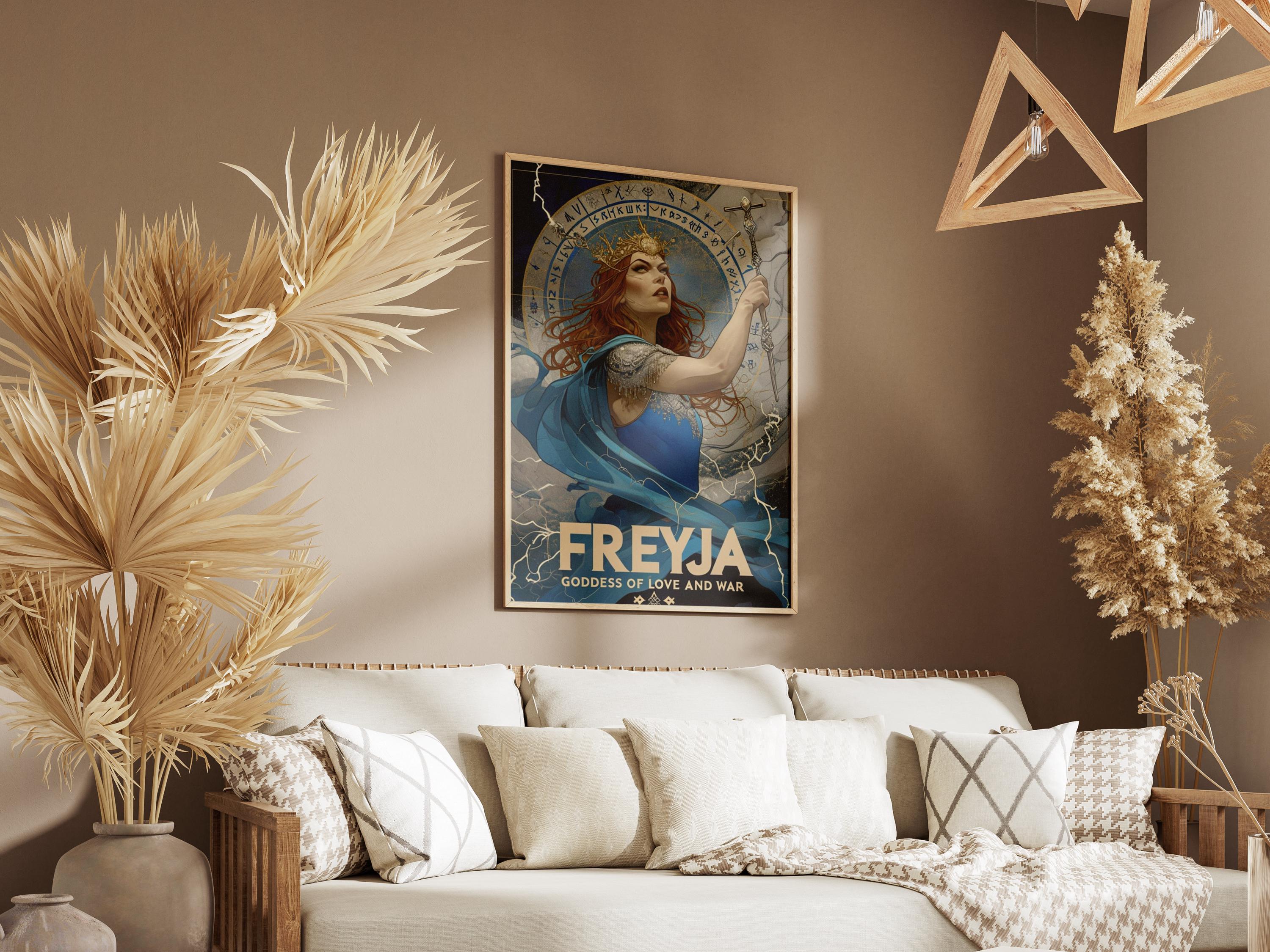 Norse Deity Poster | Norse Goddess Freyja Wall Art | Mystical Goddess ...