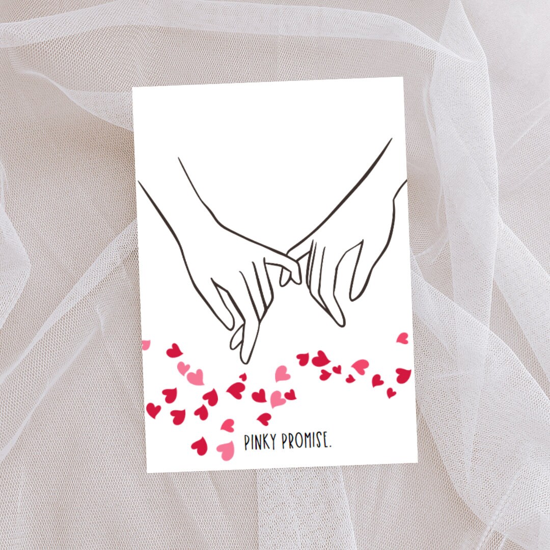 Pinky Promise Template Greeting Card Valentines Day Card Customizable ...