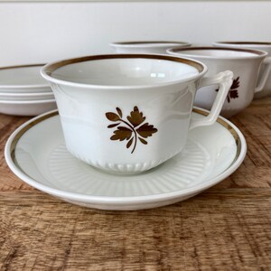 Set of 4 Vintage Adams Ironstone Tea Leaf Copper Cups and Saucers - Etsy