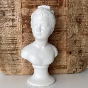 Vintage White Ceramic Female Bust - Etsy