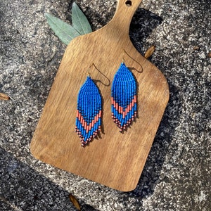 Parliament Blue Color Pastel Earrings/short Dangle Earrings/boho Beaded ...