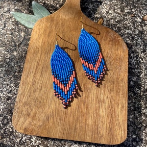 Parliament Blue Color Pastel Earrings/short Dangle Earrings/boho Beaded ...