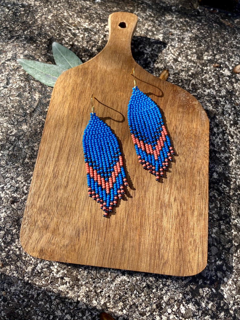 Parliament Blue Color Pastel Earrings/short Dangle Earrings/boho Beaded ...