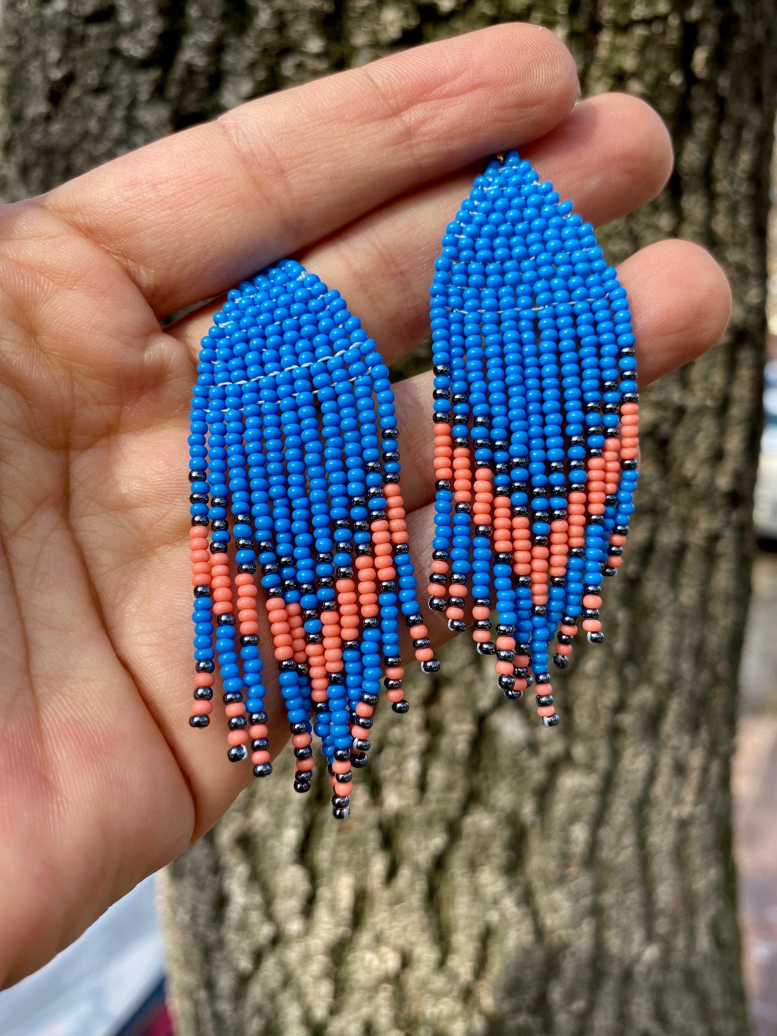Parliament Blue Color Pastel Earrings/short Dangle Earrings/boho Beaded ...