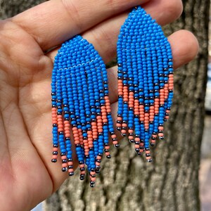 Parliament Blue Color Pastel Earrings/short Dangle Earrings/boho Beaded ...