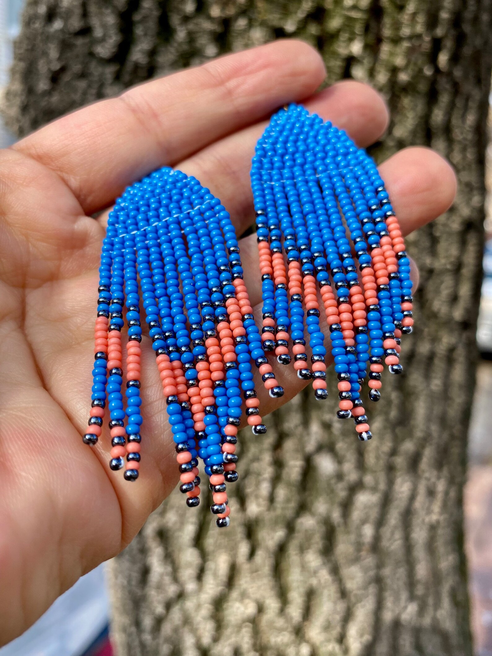Parliament Blue Color Pastel Earrings/short Dangle Earrings/boho Beaded ...