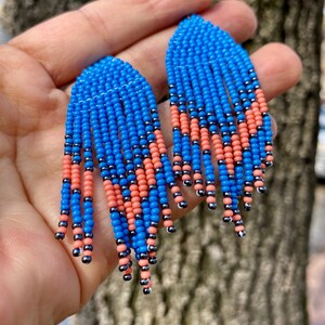Parliament Blue Color Pastel Earrings/short Dangle Earrings/boho Beaded ...