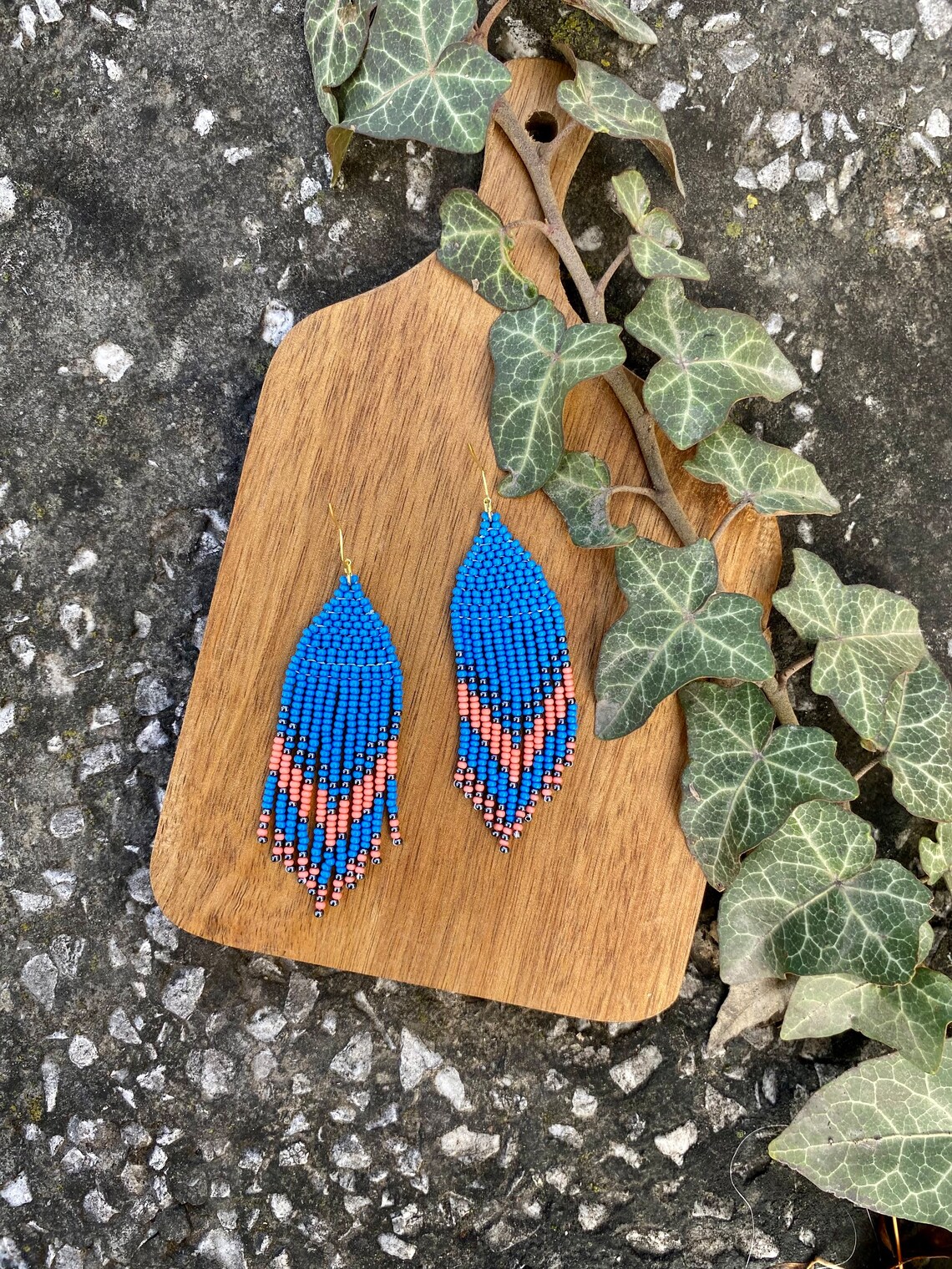 Parliament Blue Color Pastel Earrings/short Dangle Earrings/boho Beaded ...