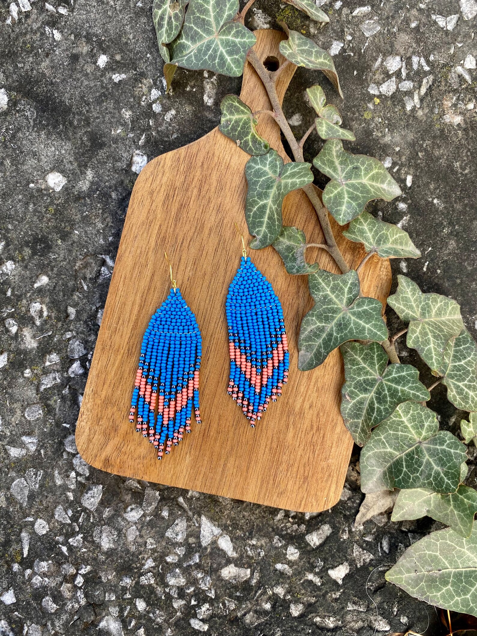 Parliament Blue Color Pastel Earrings/short Dangle Earrings/boho Beaded ...