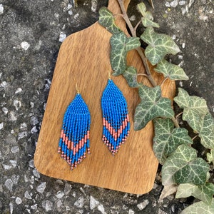 Parliament Blue Color Pastel Earrings/short Dangle Earrings/boho Beaded ...