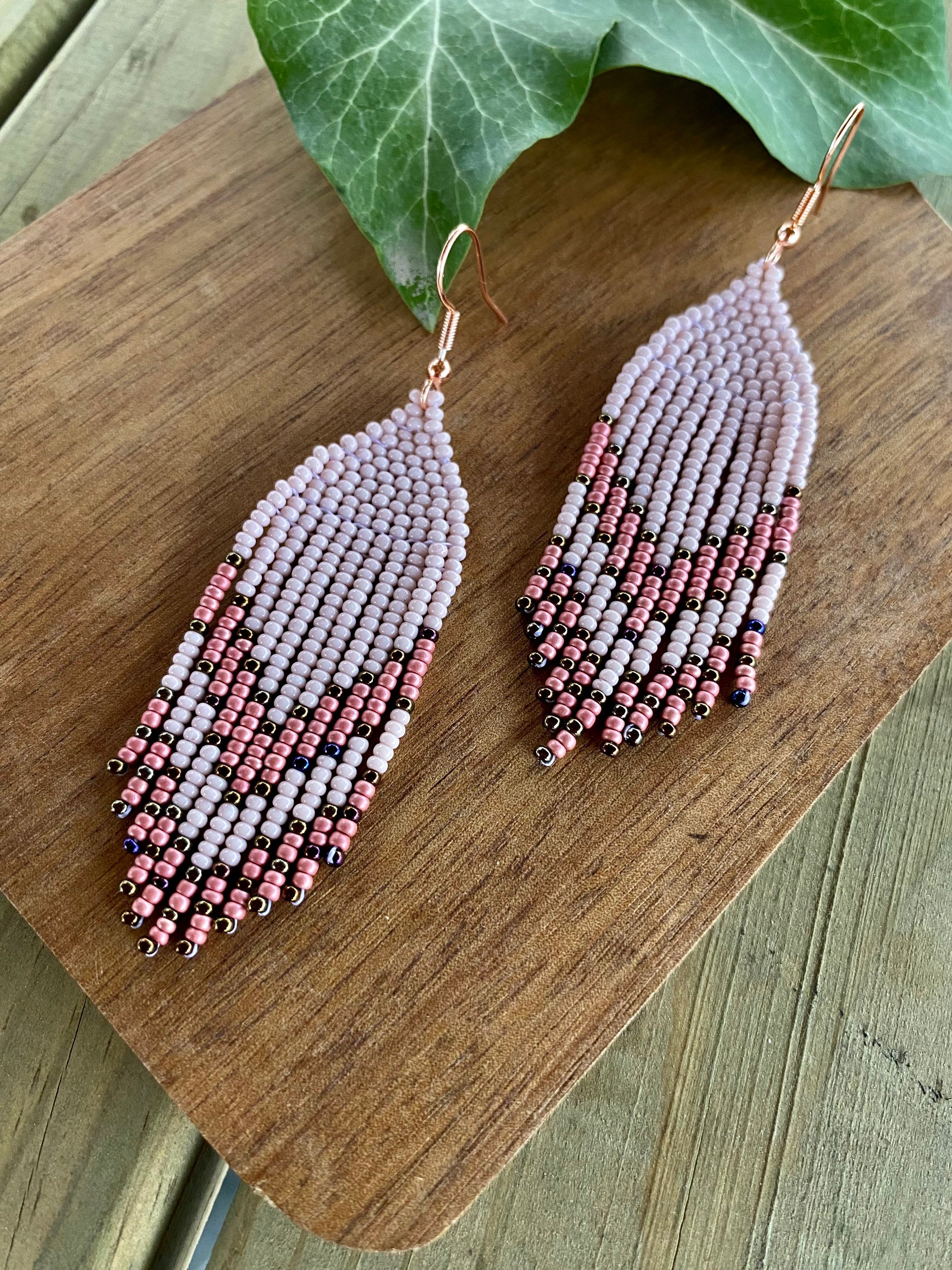 Salmon and Stone Color Pastel Earrings/short Dangle Earrings/boho ...