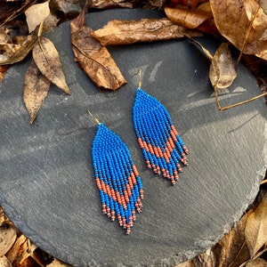 Parliament Blue Color Pastel Earrings/short Dangle Earrings/boho Beaded ...