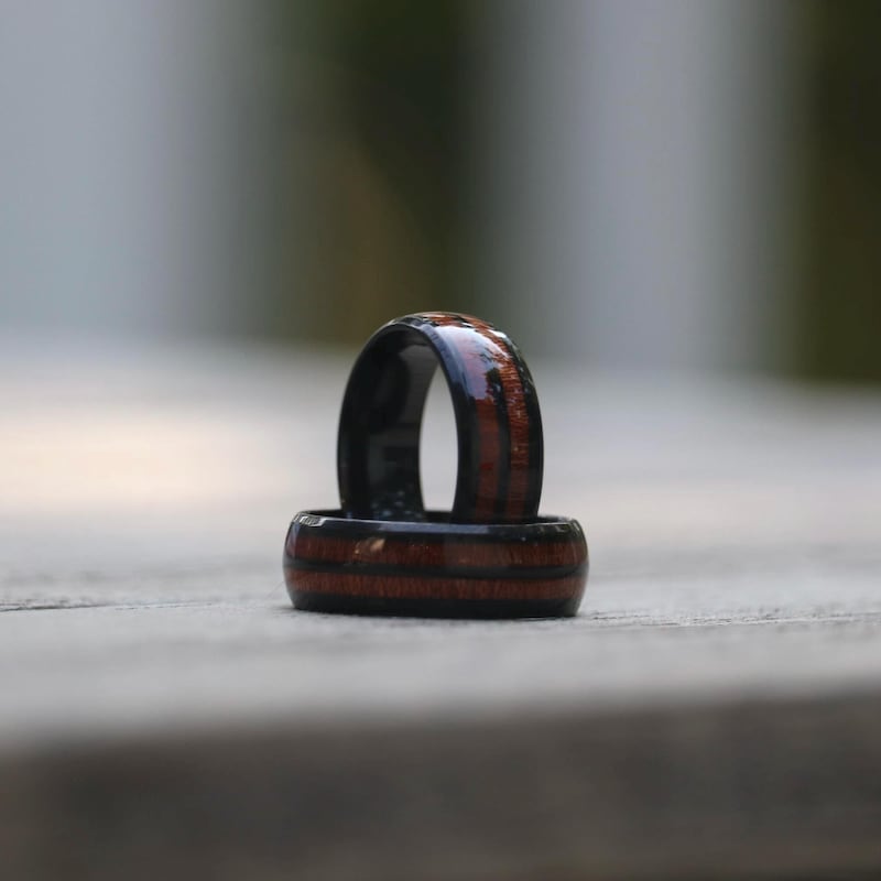Wood Metal Ring - Etsy