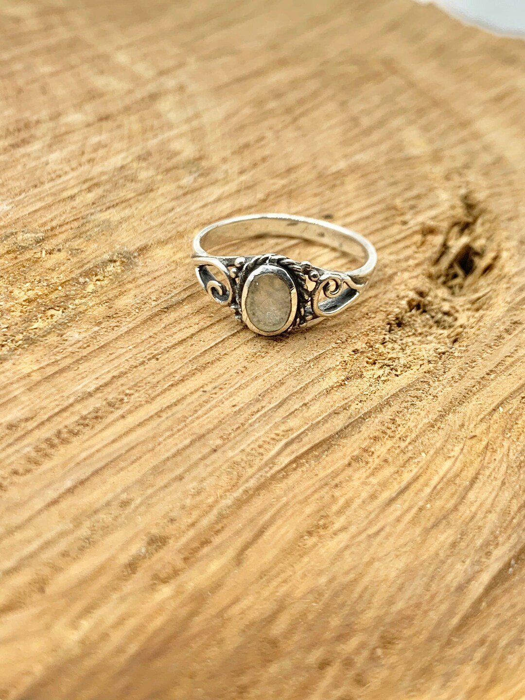 Moon Stone Ring. Bali Moon Stone Ring. Size 7 Rings. Womans Unique ...