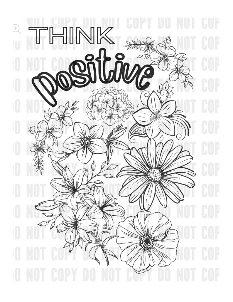 Adult Positive Mindset Coloring Pages - Etsy
