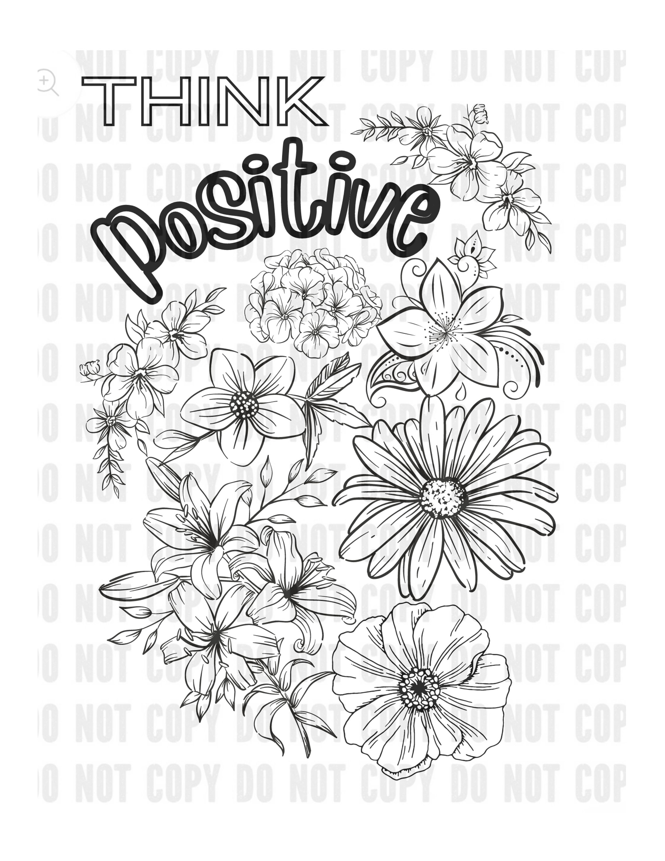 Adult Positive Mindset Coloring Pages - Etsy