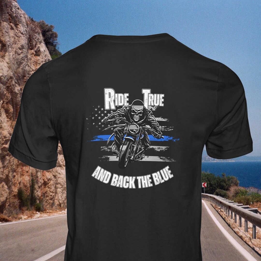 Thin Blue Line Motorcycle Shirt: Back the Blue Biker Tee - Etsy