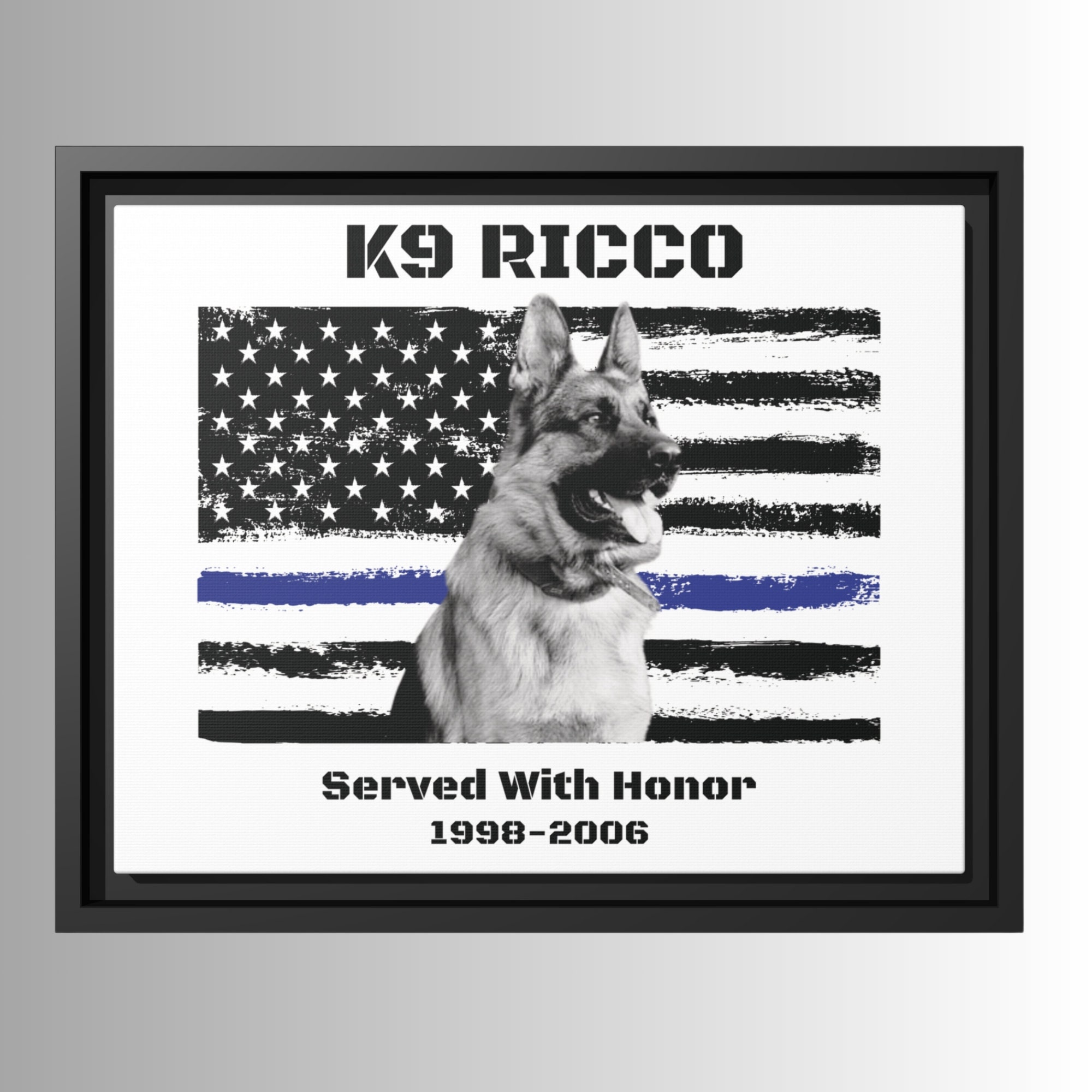 Custom Police K9 Canvas Portrait, Framed Police K9 Picture, Thin Blue ...
