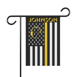 Personalized Thin Gold Line Garden Flag: 911 Dispatcher Gift - Etsy