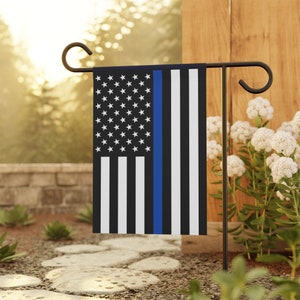 Thin Blue Line Garden Flag for Police Appreciation Flags to Back the ...