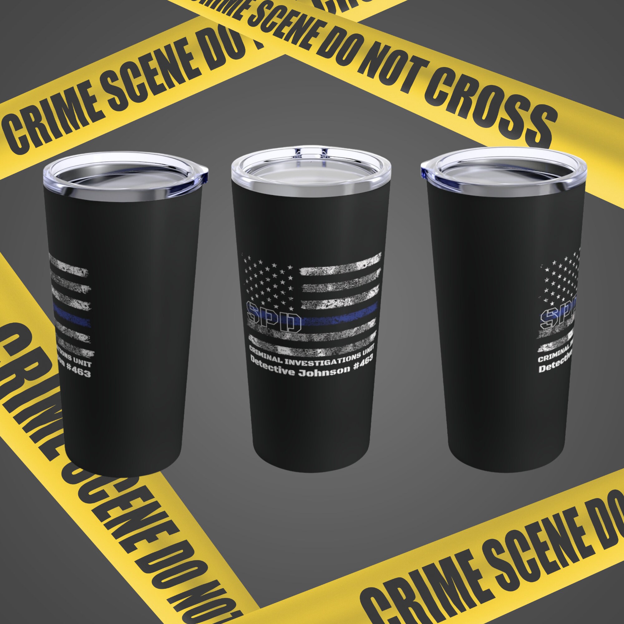 Latent Fingerprint Police Tumbler, Personalized Police Investigator ...