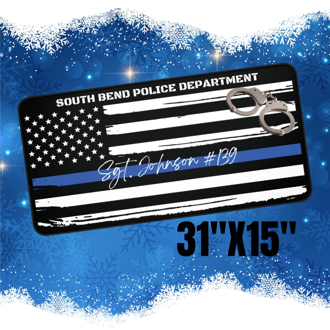 Police Desk Mat, Thin Blue Line Desk Mat, Computer Desk Mat ...