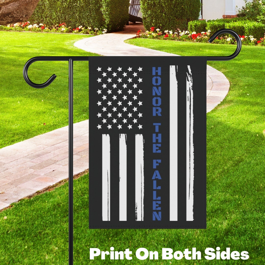 Honor the Fallen Police Flag, Police Garden Flag, Thin Blue Line Garden ...