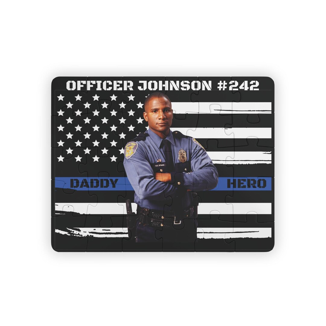 Custom Police Kids Puzzle, Thin Blue Line Puzzle, Police Dad Hero ...