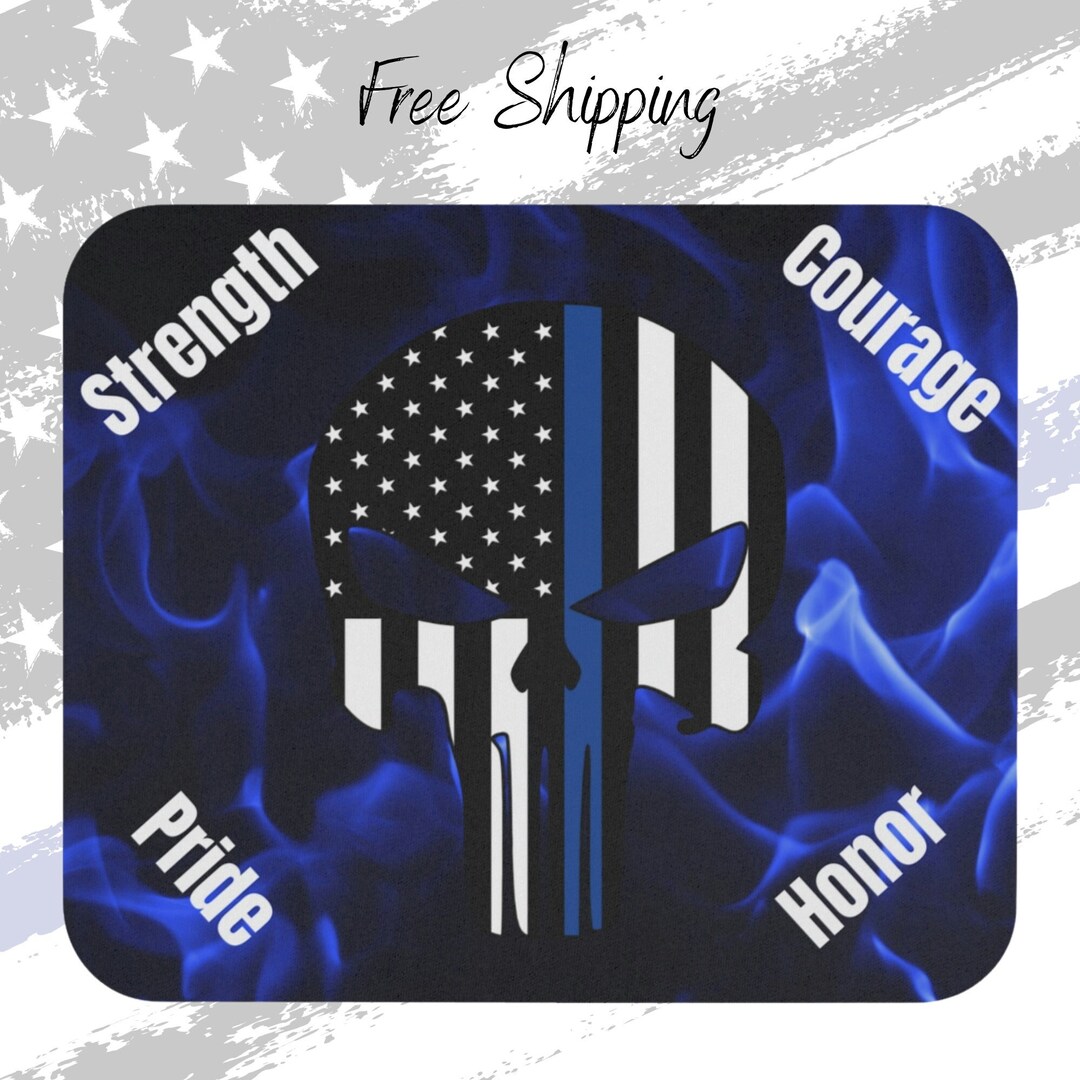 Punisher Mousepad Thin Blue Line Punisher Blue Fire Mousepad Thin Blue ...