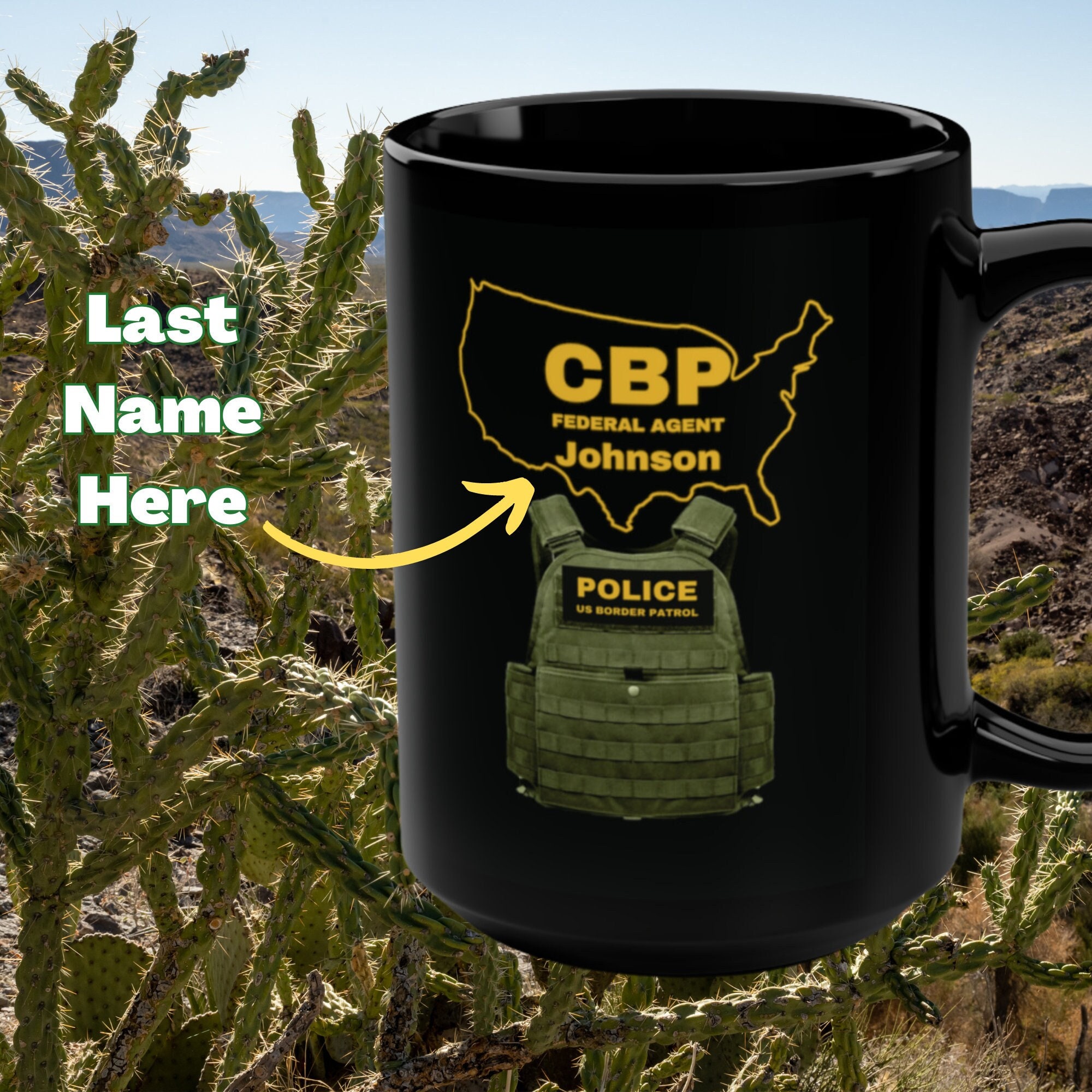 Custom CBP Border Patrol Agent Mug, US Customs and Border Protection ...