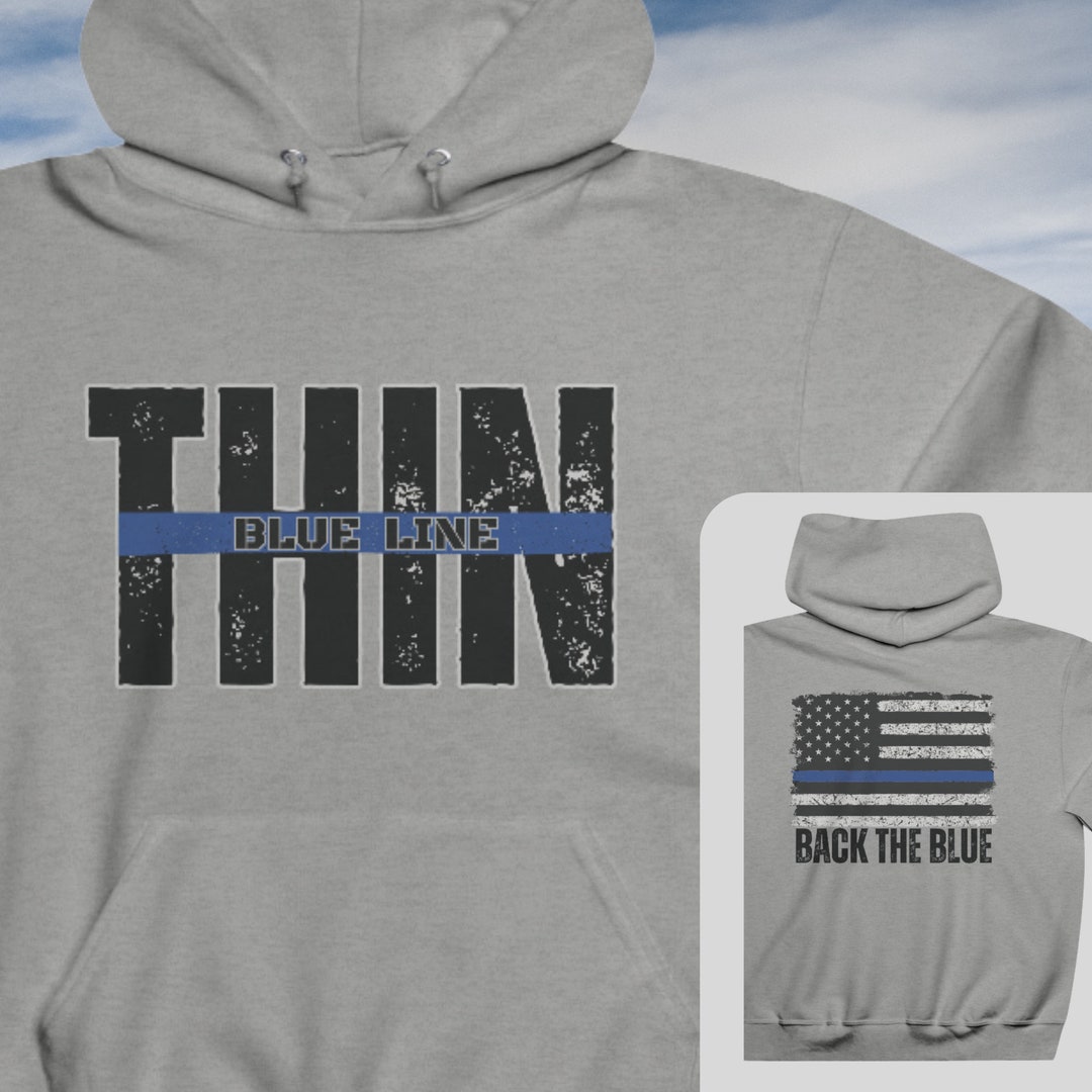 Thin Blue Line Flag Hoodie, Thin Blue Line Sweatshirt, Police Hoodies ...