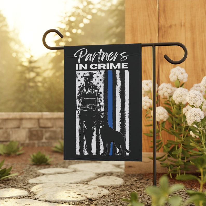 Partners in Crime Police K9 Flag, Female Officer K9 Garden Flag, Thin ...