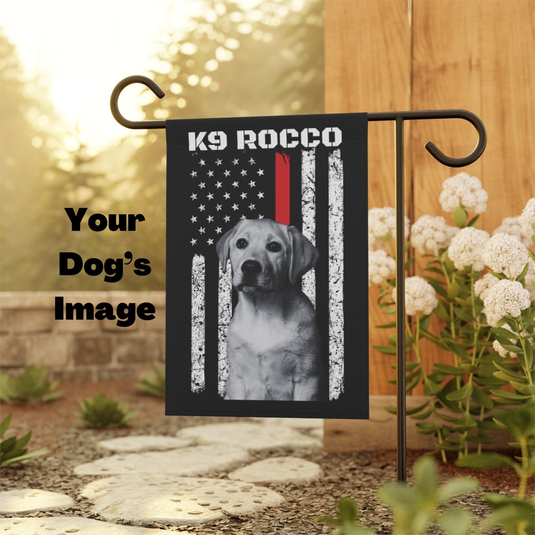 FD K9 Garden Flag, Upload Your Own Dog's Photo, Arson K9, Thin Red Line ...