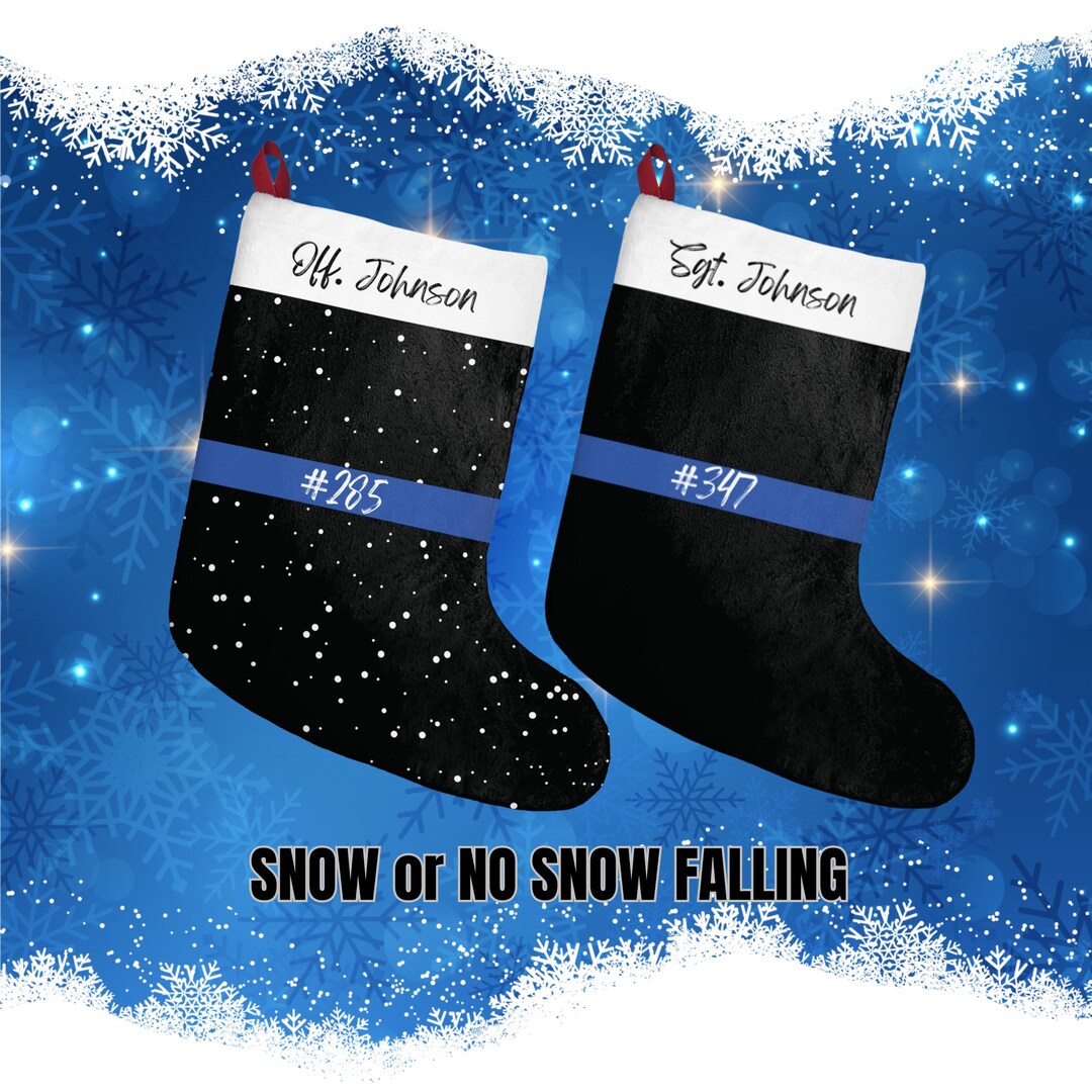 Christmas Stocking for Police, Thin Blue Line Stockings, Police Xmas ...