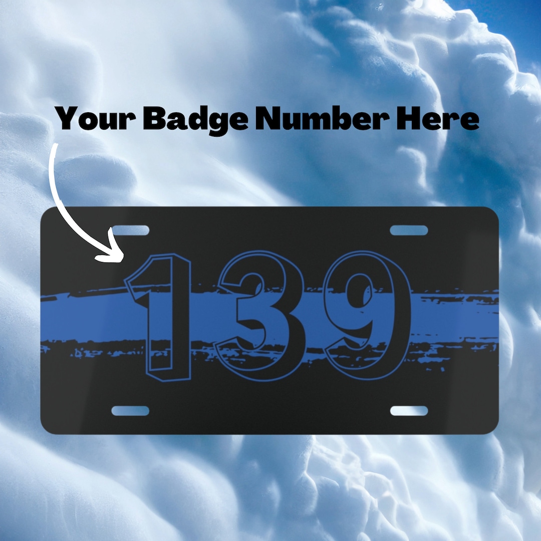 Personalized Thin Blue Line License Plate - Police Officer Gift - Etsy