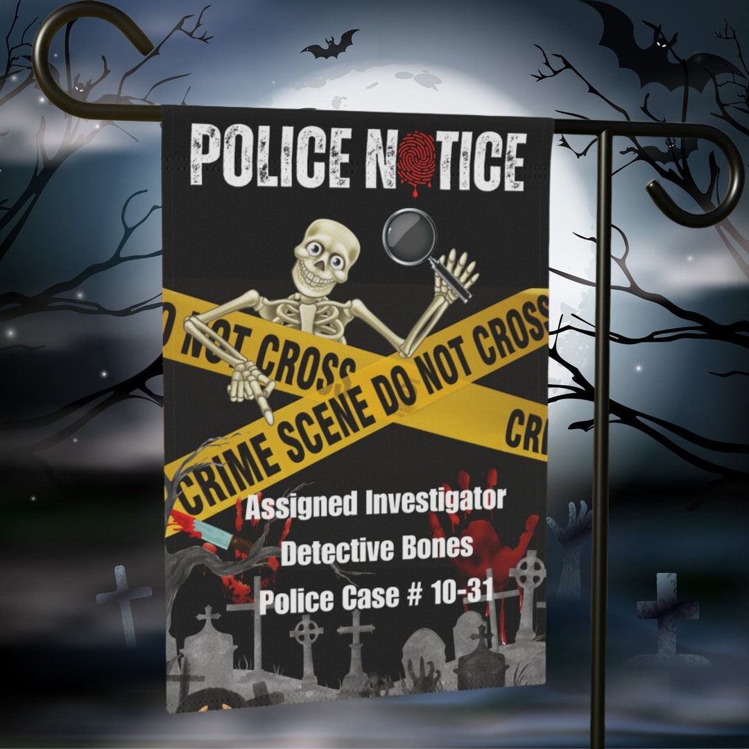 Crime Scene Halloween Flags for Police Detective Garden Flag Funny ...