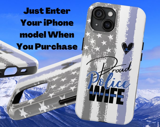 Thin Blue Line Police Wife Mom Girlfriend, Heart Case Cover for iPhone ...